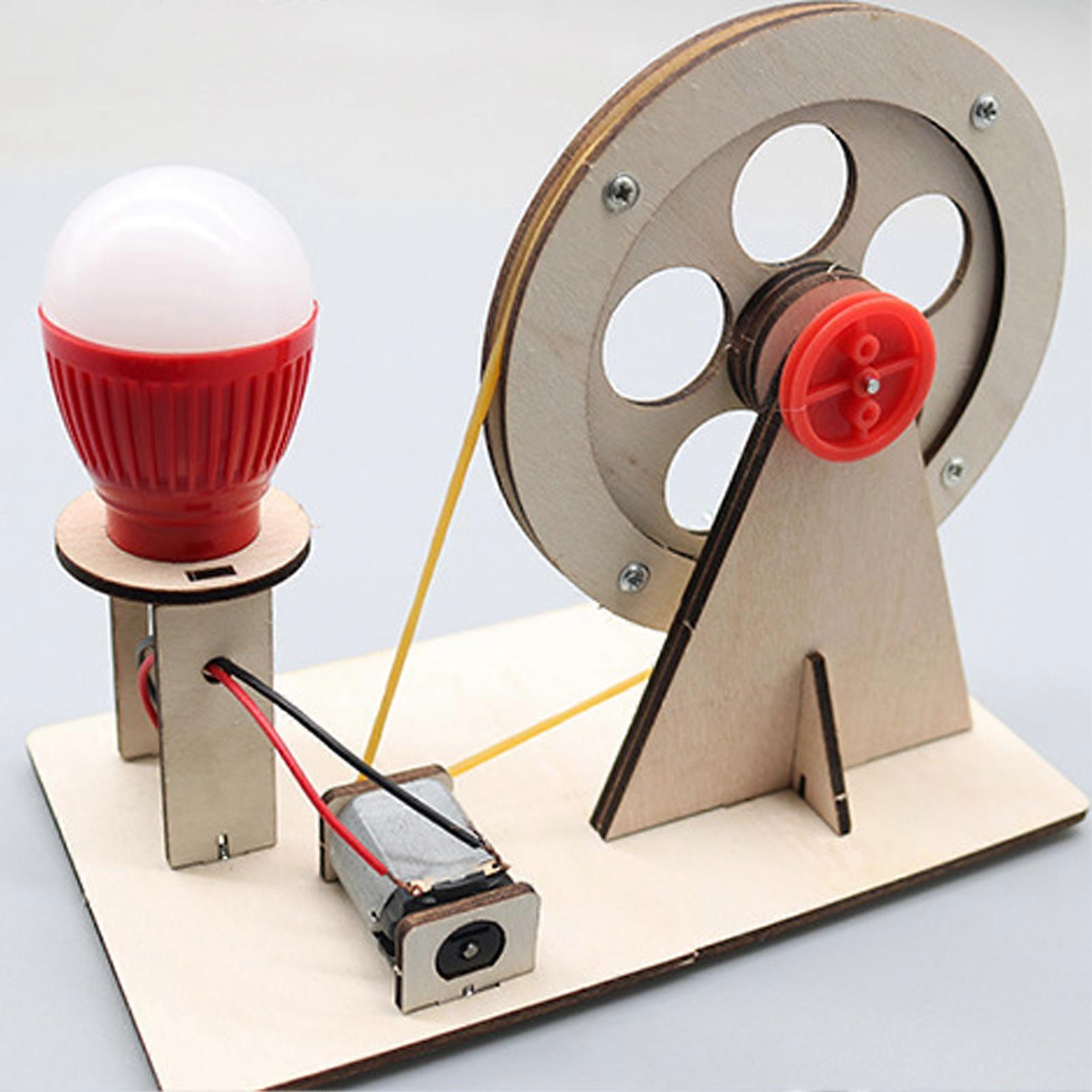 Wooden Hand-Crank Generator Kit Science Experiment STEM Educational Toy ...