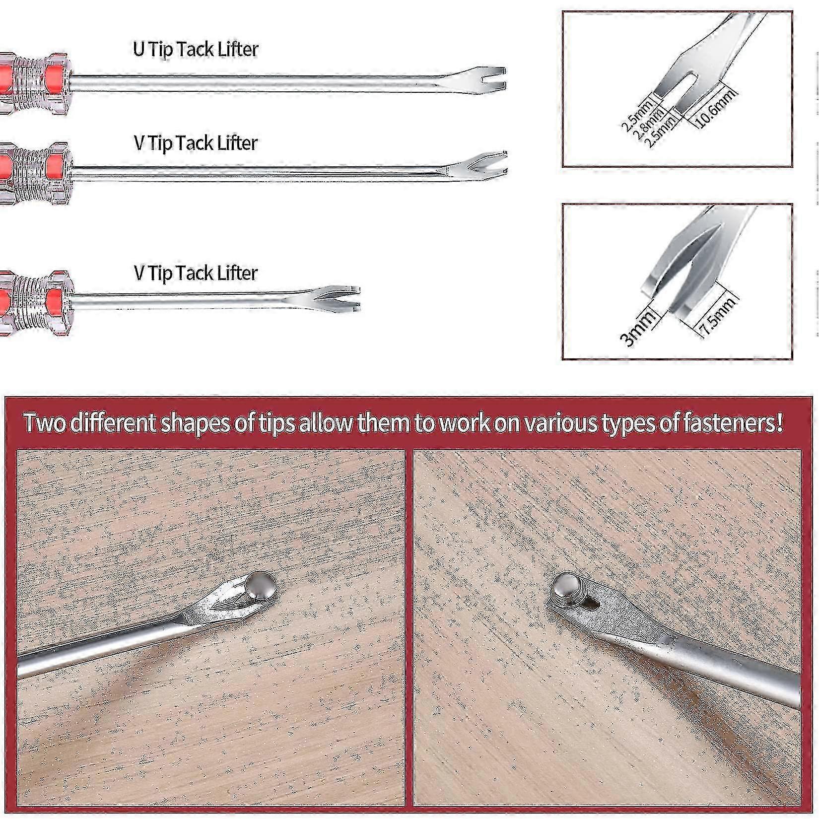 Heavy Duty Upholstery Staple & Tack Remover Tool Set for European ...