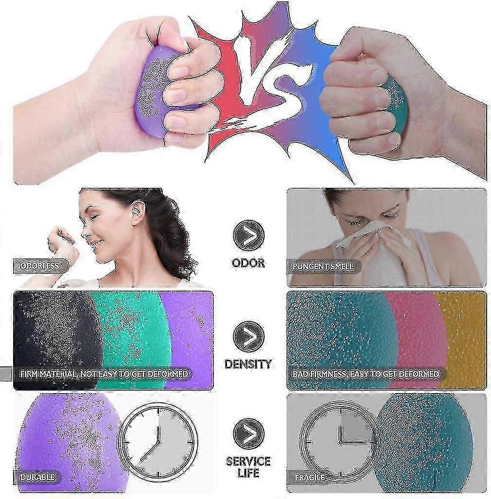 Hand Therapy Balls 3 Pack Finger Gewaltenk Osteoarthritis Training Hand ...