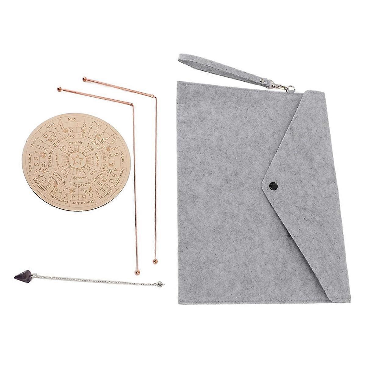 Copper Dowsing Rods Spiritual Kit,with Pendulum Pendant Divination Mat ...