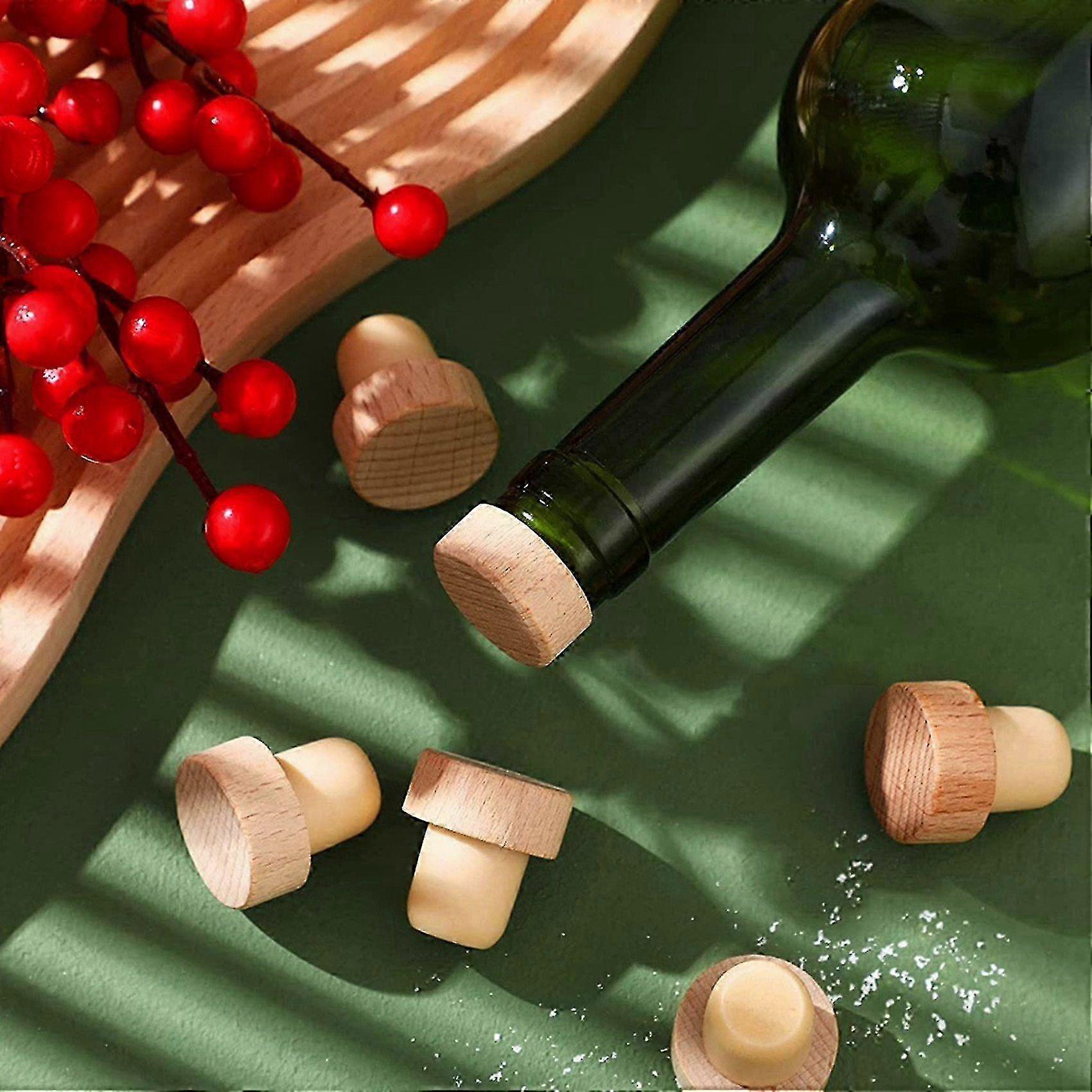 T-Shaped Reusable Cork Plugs for Wine Bottles, Wooden and Rubber Design ...