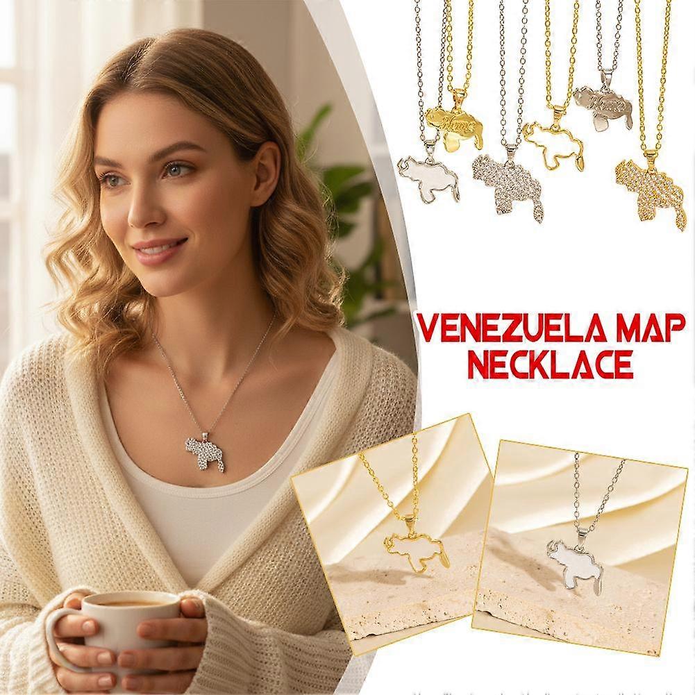 Venezuela Heart Map Flag Pendant Necklace Peace Symbol Clavicle Chain ...