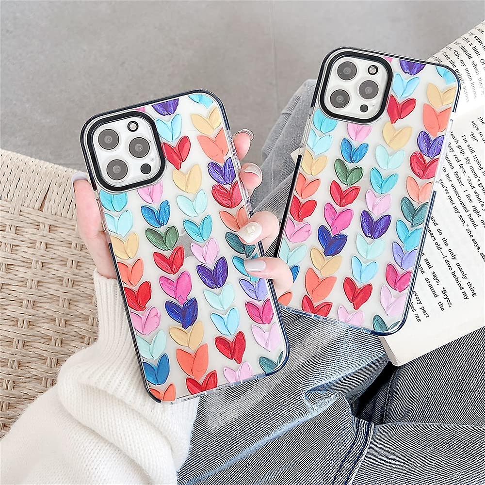 Color Mix Drawing Loving Heart Clear Case For Apple Iphone 12 Pro Max ...