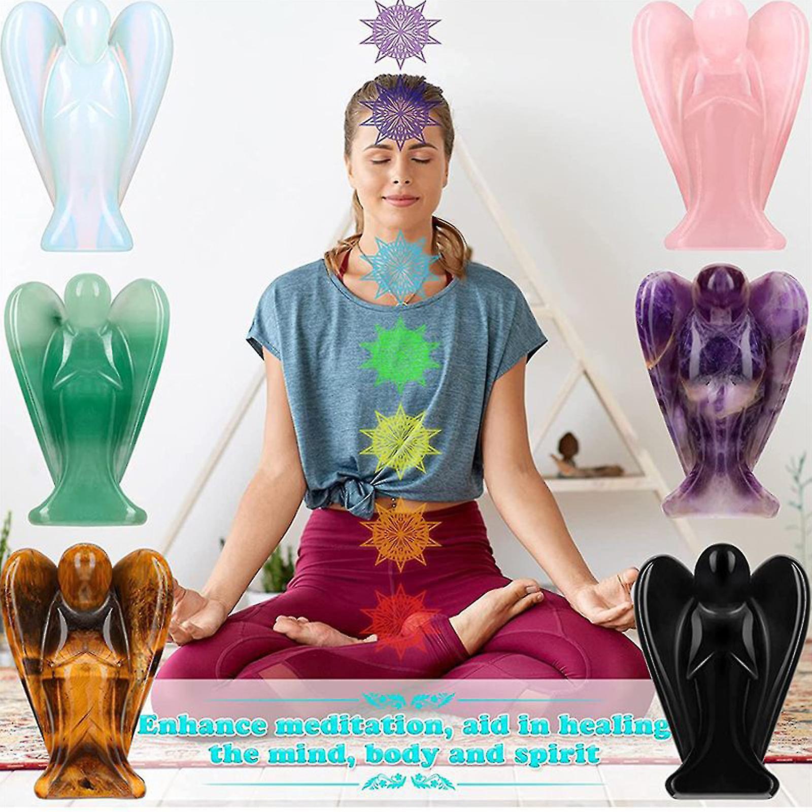 1pcs Crystal Angel Tigers Eye Healing Polished Natural Stone Decor ...