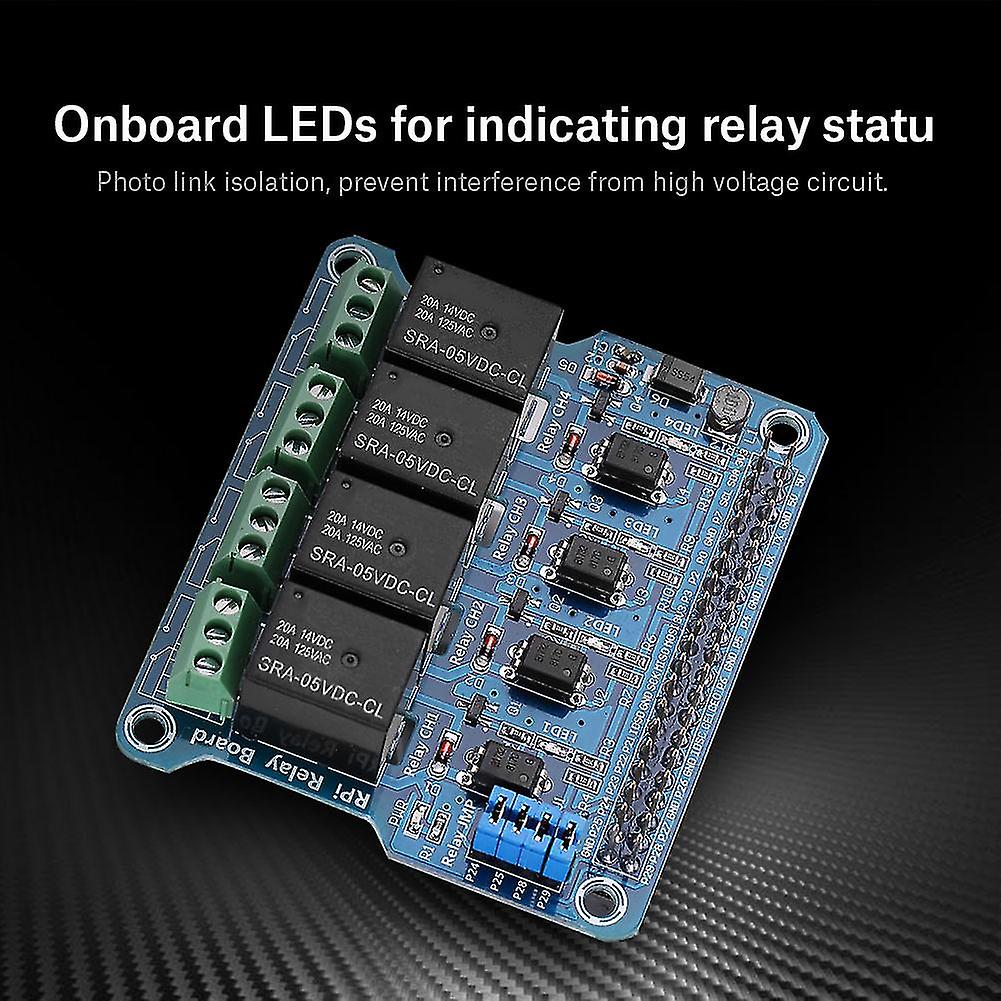 Power relay board expansion module shield supports rpi a + / b + / 2 b ...