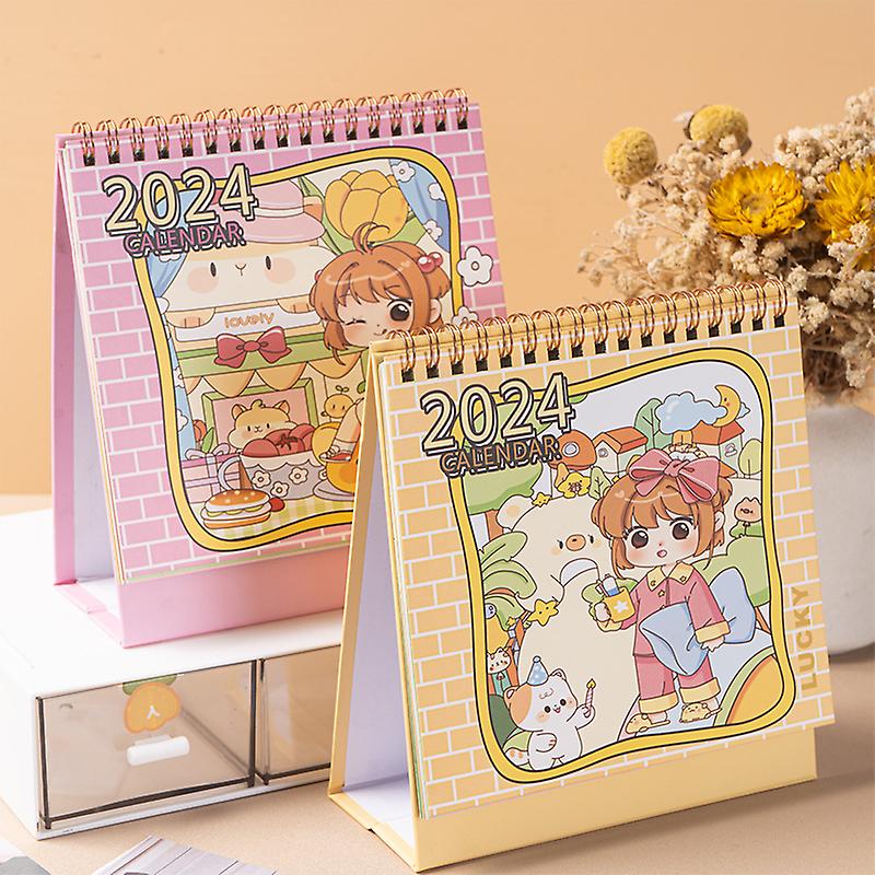 Cartoon Creative Desk Calendar Desktop Cute Girl Almanac Countdown ...
