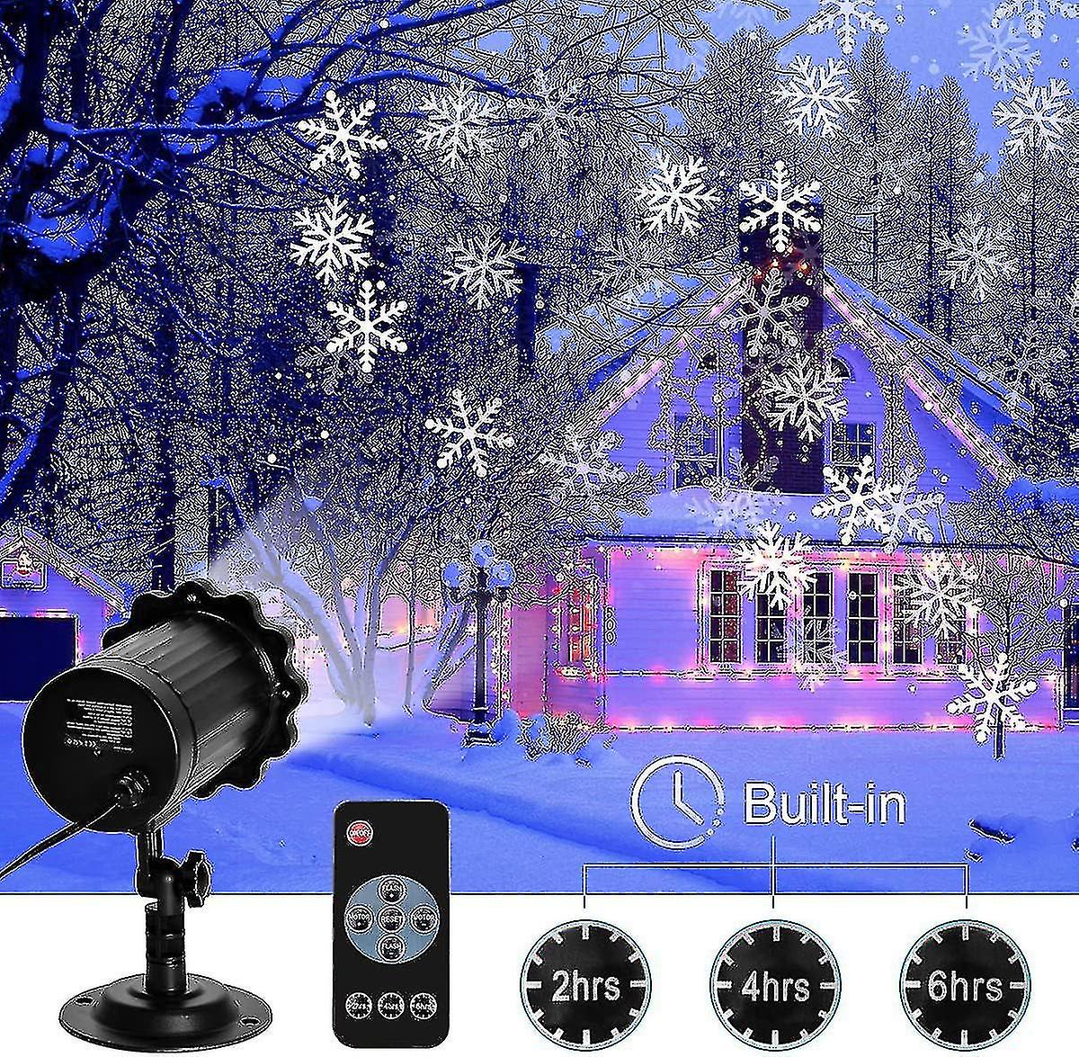 Led Projector Christmas Lamp Snowfall Light With Remote Control Ip65 ...