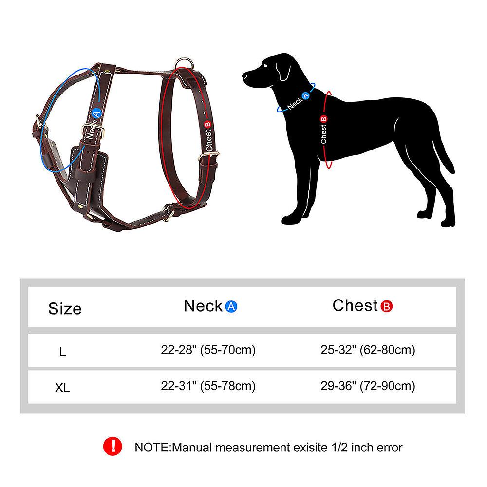 Leather Big Dog Harness Adjustable Training Vest Pitbull Rottweiler ...