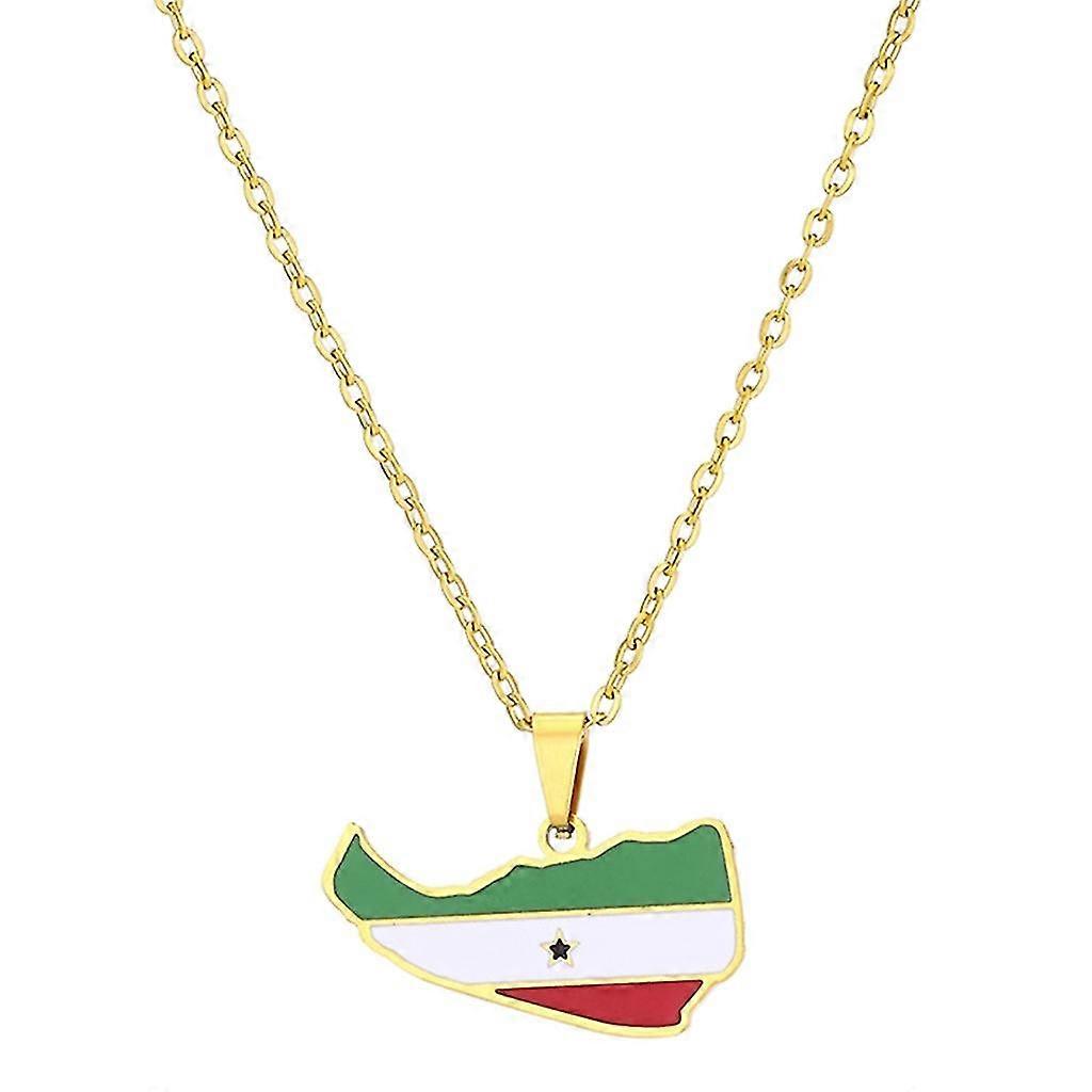 Somaliland Map Necklace For Women Gold Silver National Style Flag Map ...