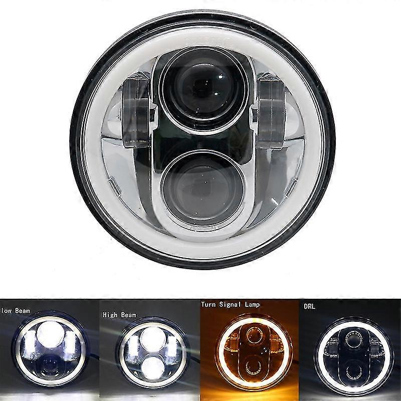 Exquisite 5.75" Inch Black Led Headlight Projector Halo Ring High Low ...