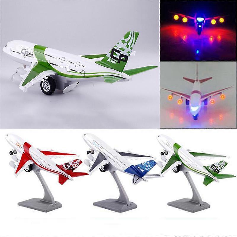 21CM Plane Model Airline Airbus A380 Alloy Display with LED lights Pull ...