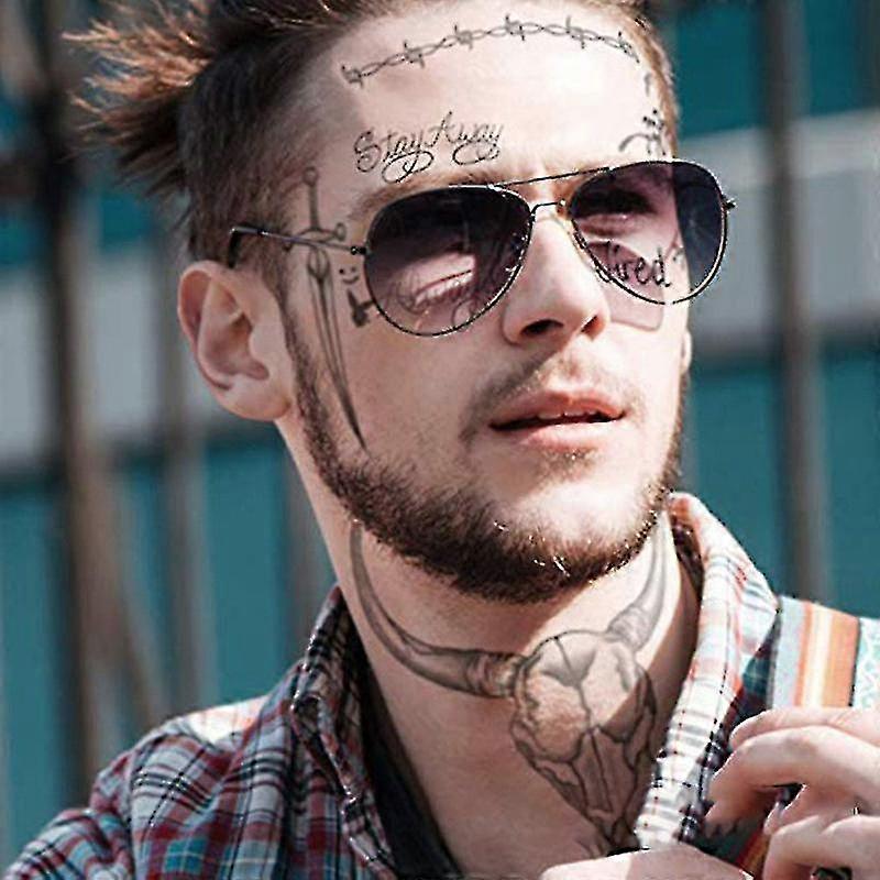 Temporary facial tattoos fake fake tattoo post malone black | Fruugo UK