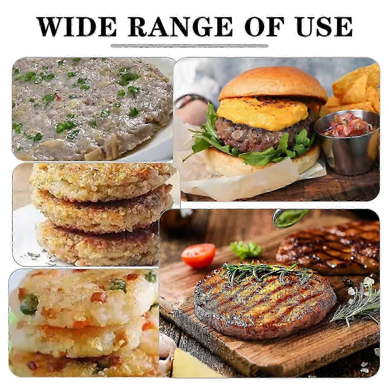 Burger Press with 100 Patty Papers, Non-Stick Hamburger Patty Maker ...