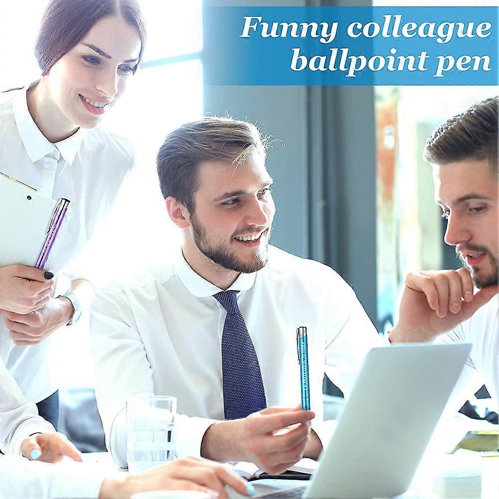 5PCS Funny Pen Set Colored Metal Ballpoint Pen Funny Quotes ...