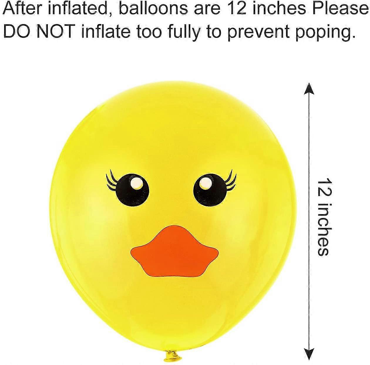 100 Pieces Yellow Duck Latex Balloons Cartoon Duck Printed Balloons ...