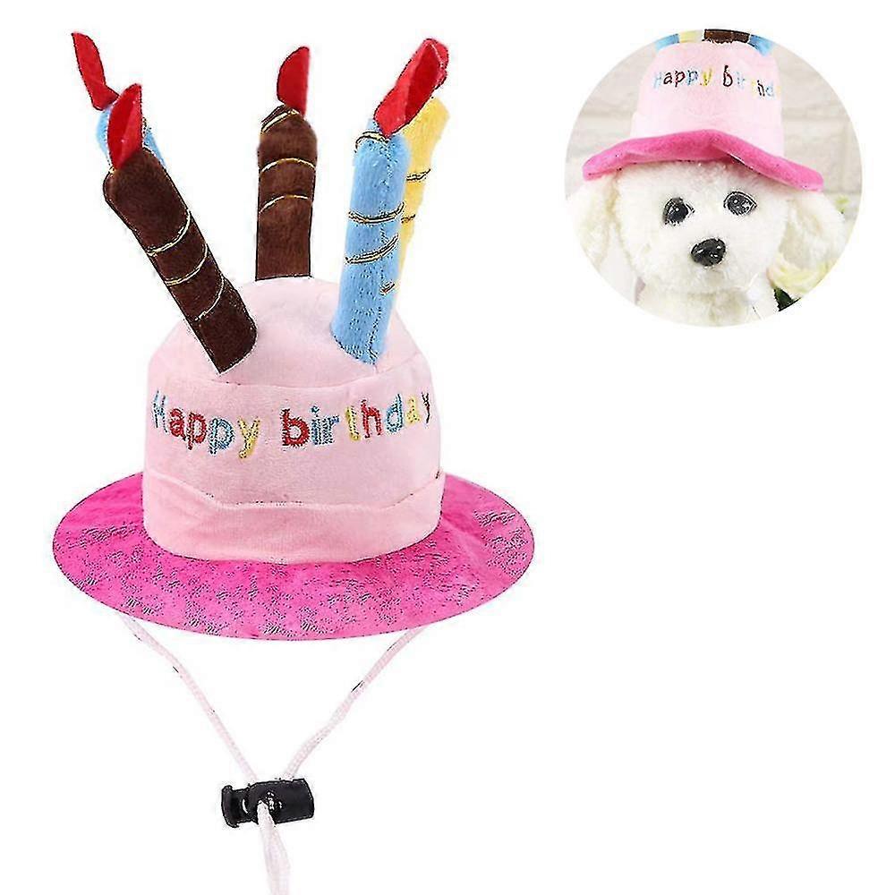 Pet Birthday Hat Adjustable Short Plush Dog Hat Like Birthday Cake Fits ...