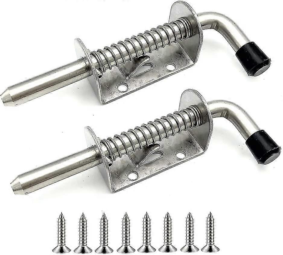 2 Pack Stainless Steel Spring Loaded Latch For Garage Door, Shed, Yard ...