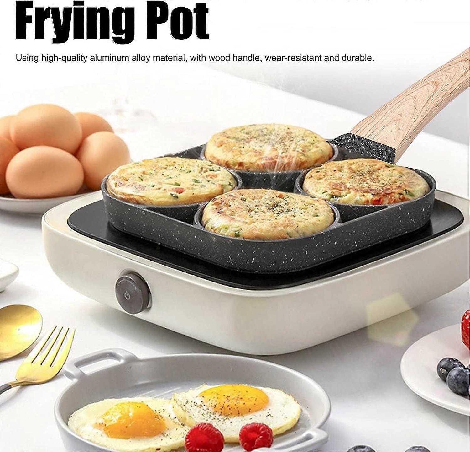 Nonstick 4-Cup Egg Cooker Pan, Aluminum Pancake Pan Egg Cooking Pan ...
