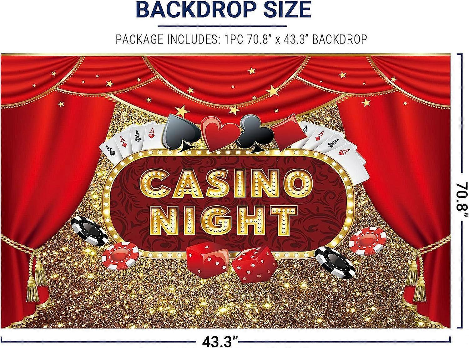 Casino Night Party Backdrop Carnival Party Banner Playing Cards Red ...