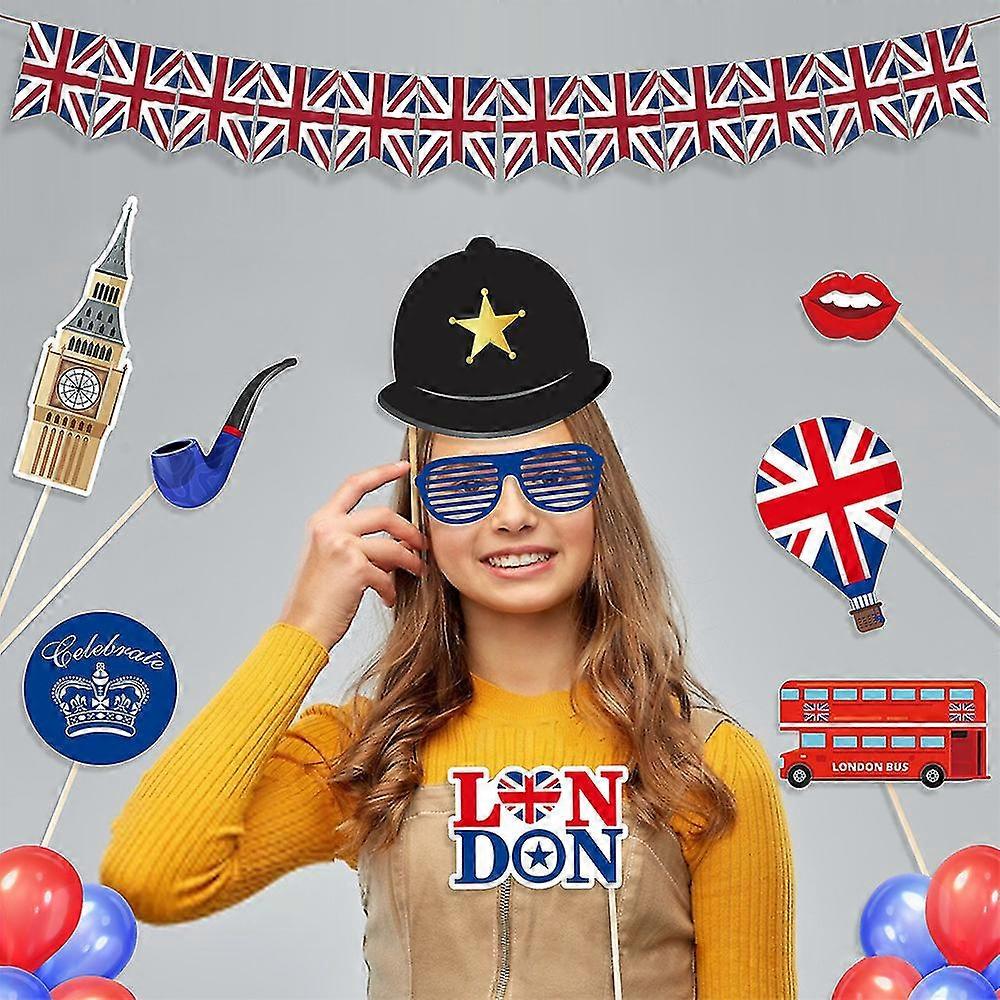 25pcs British National Holiday Themed Photo Booth Props, British Union ...