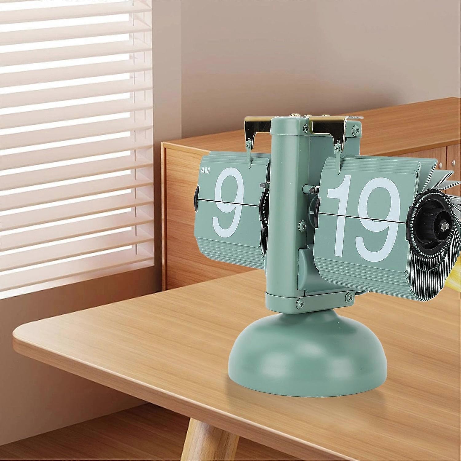 Retro Auto Flip Clock Living Room Desk Clock Balance Mechanical Flip ...