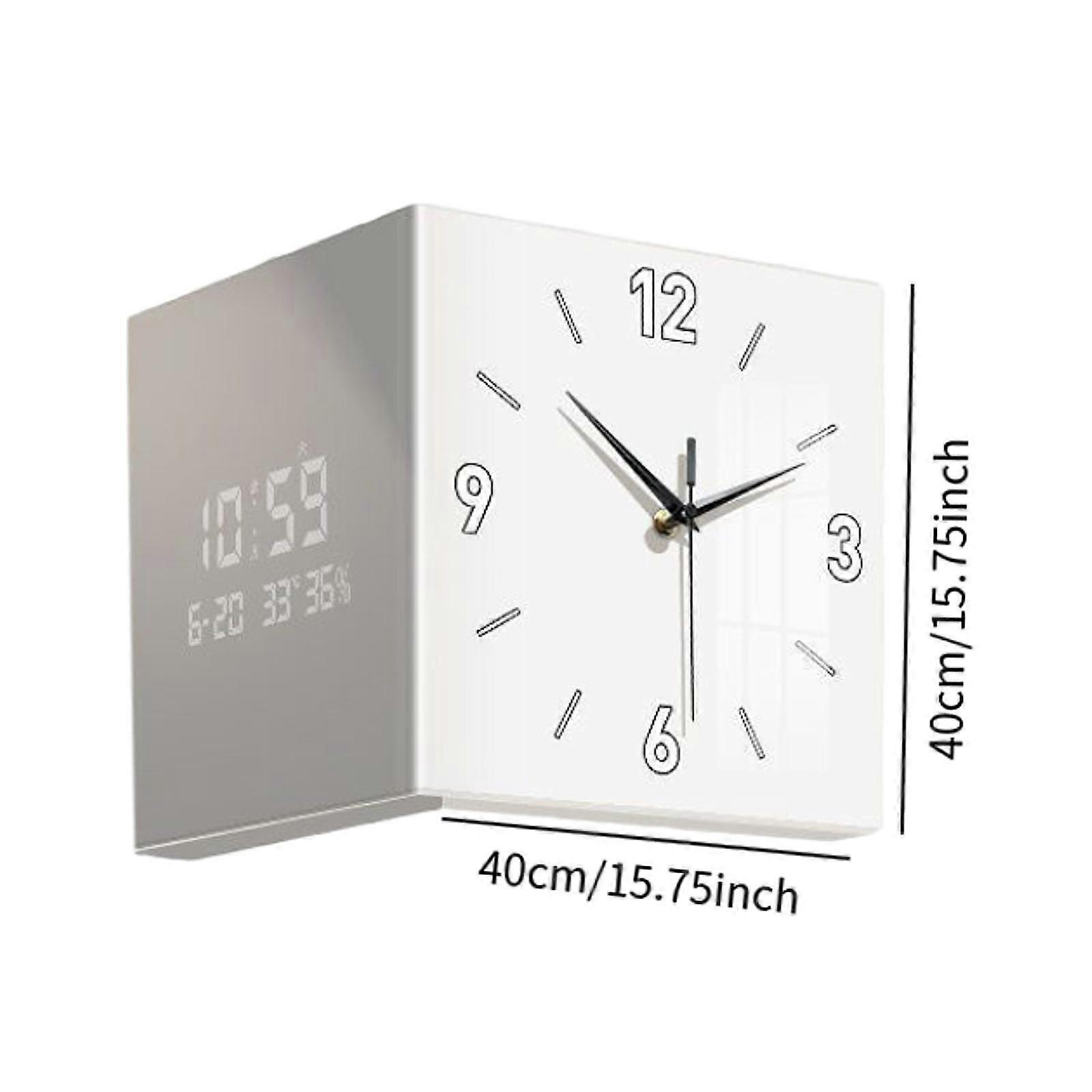 Corner Clock Easy to Read Decoration Square Wall Clock for Office Home ...