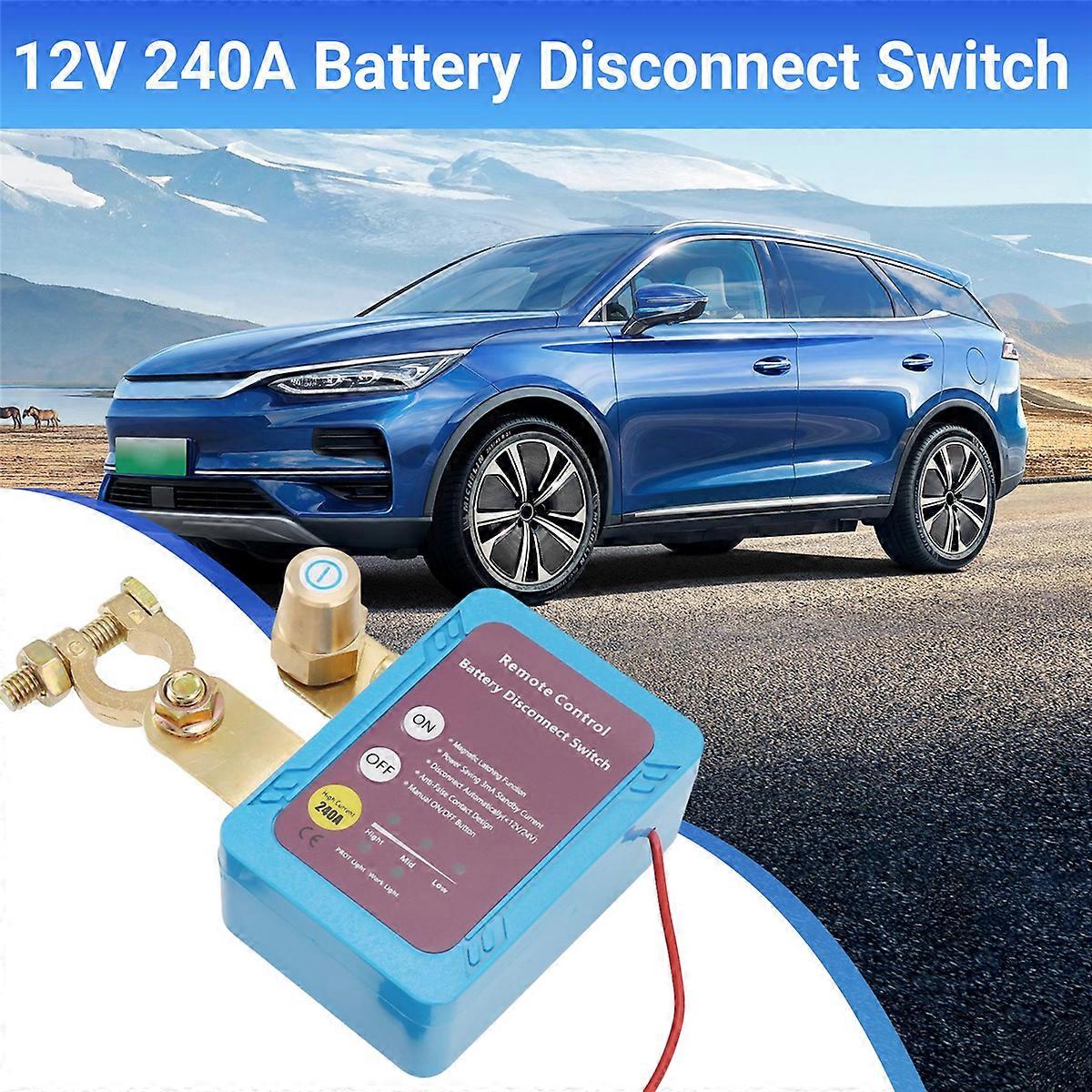 12V 240A Remote Battery Disconnect Switch, Automatic Power Off Switch ...