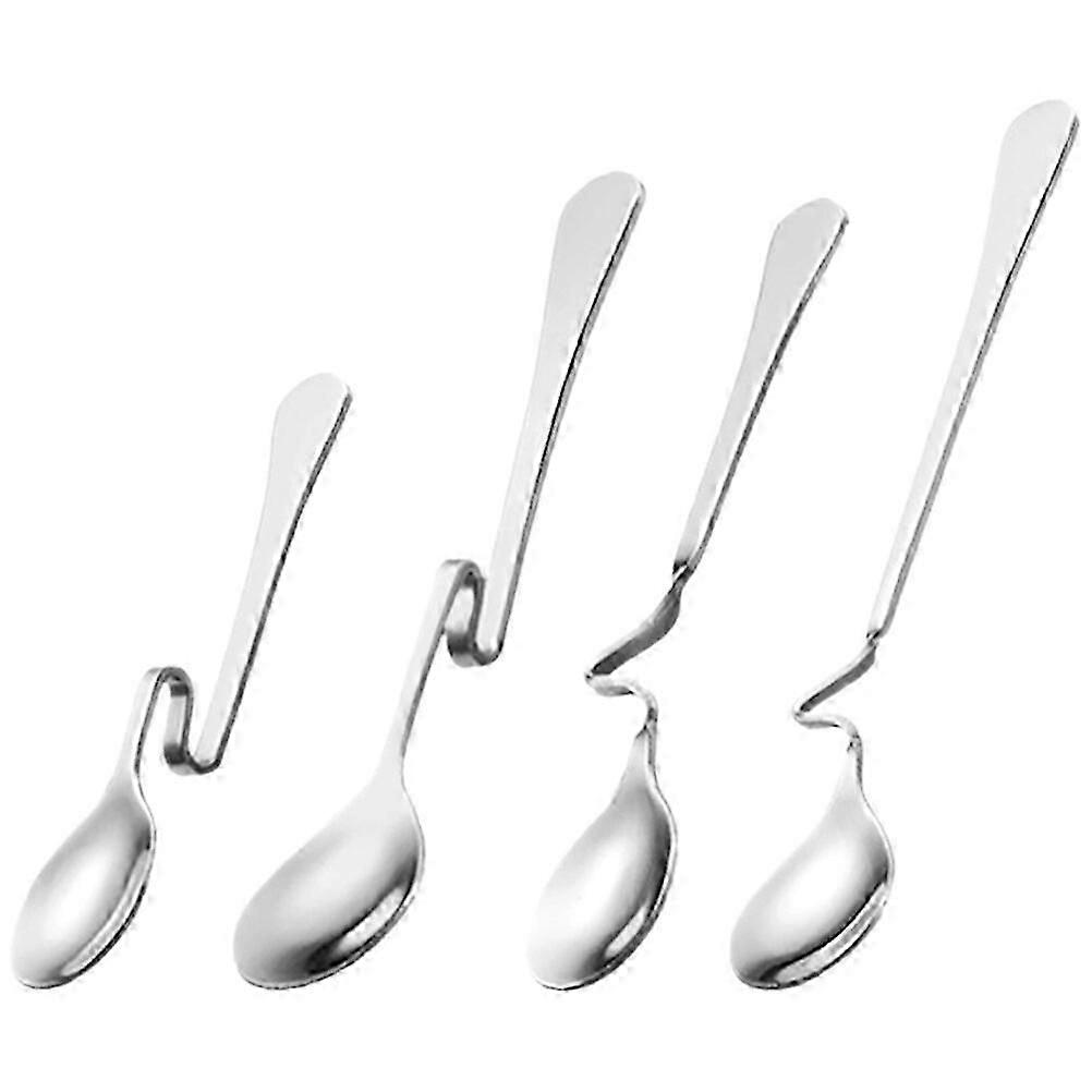 4pcs Stainless Steel Spoons Mixing Spoons Coffee Spoons Stirring Spoons ...