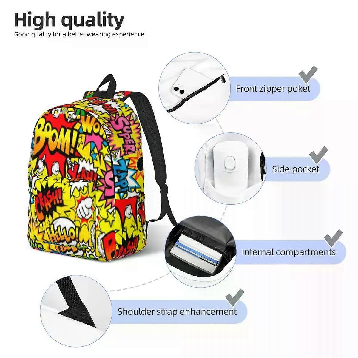 a777 Backpack Superheroes Comic Book Collection Pop Art Quotes Backpack ...