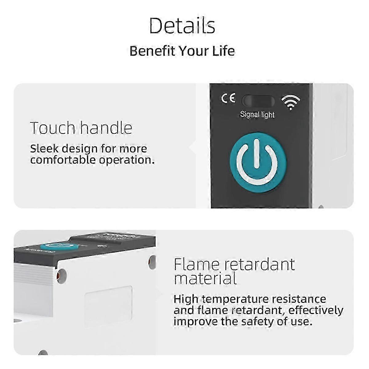Black DIN Rail Smart Circuit Breaker with TONGOU DC WiFi Technology 63A ...