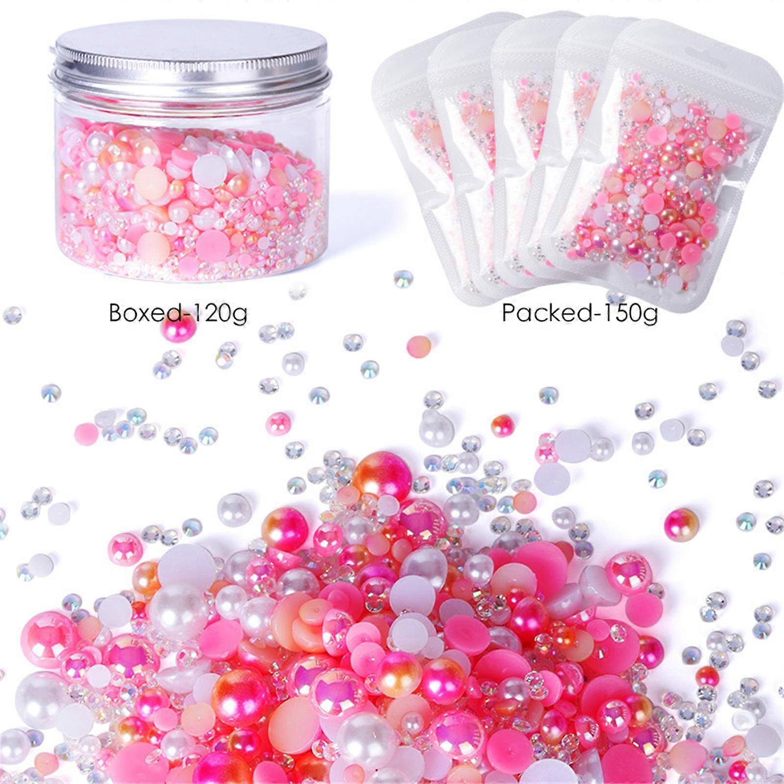 Flatback Pearls for Crafts, Assorted Sizes Half Round Pearls Beads ...