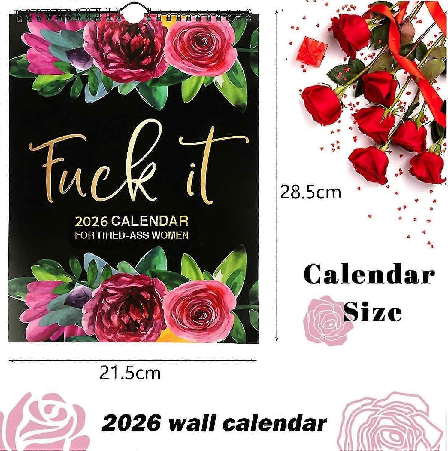 2026 Calendar for Tired Women, Calendar 2026 Wall Planner, Funny ...
