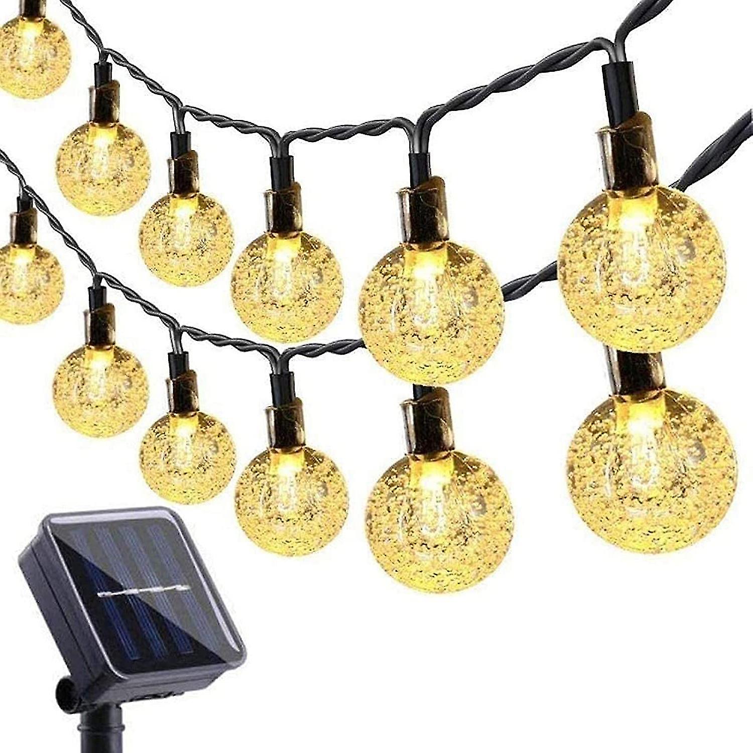 Outdoor Solar String Lights, 50 Led 7m Solar Crystal Balls Waterproof ...