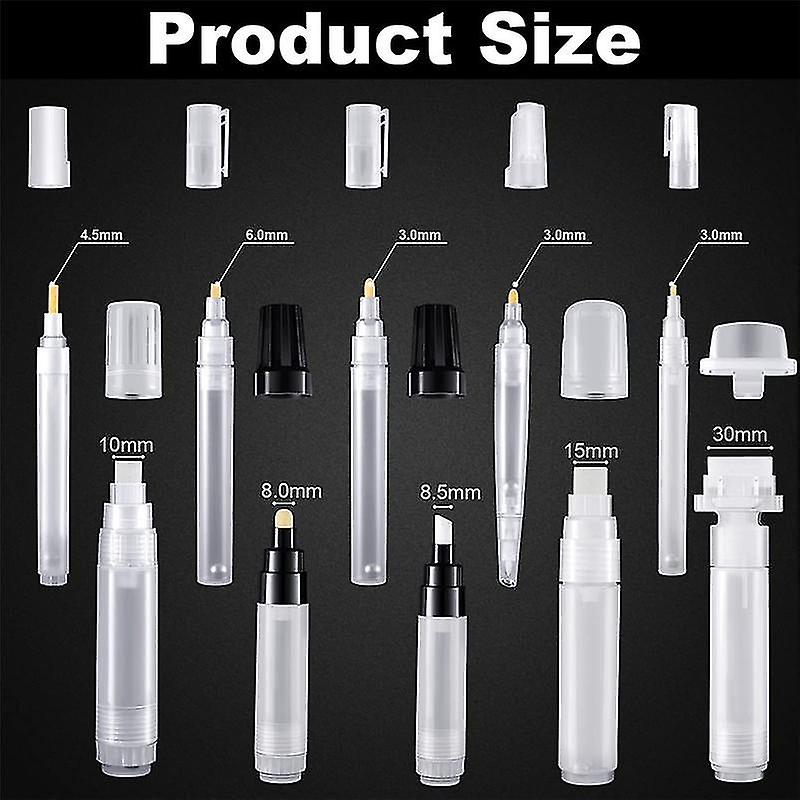 10 Pieces Refillable Empty Pen Rod Paint Markers Refillable Empty ...