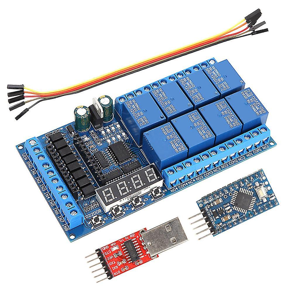 Dc 12v 8 channel pro mini plc relay shield module delay timer switch board for arduino(8 channel ...