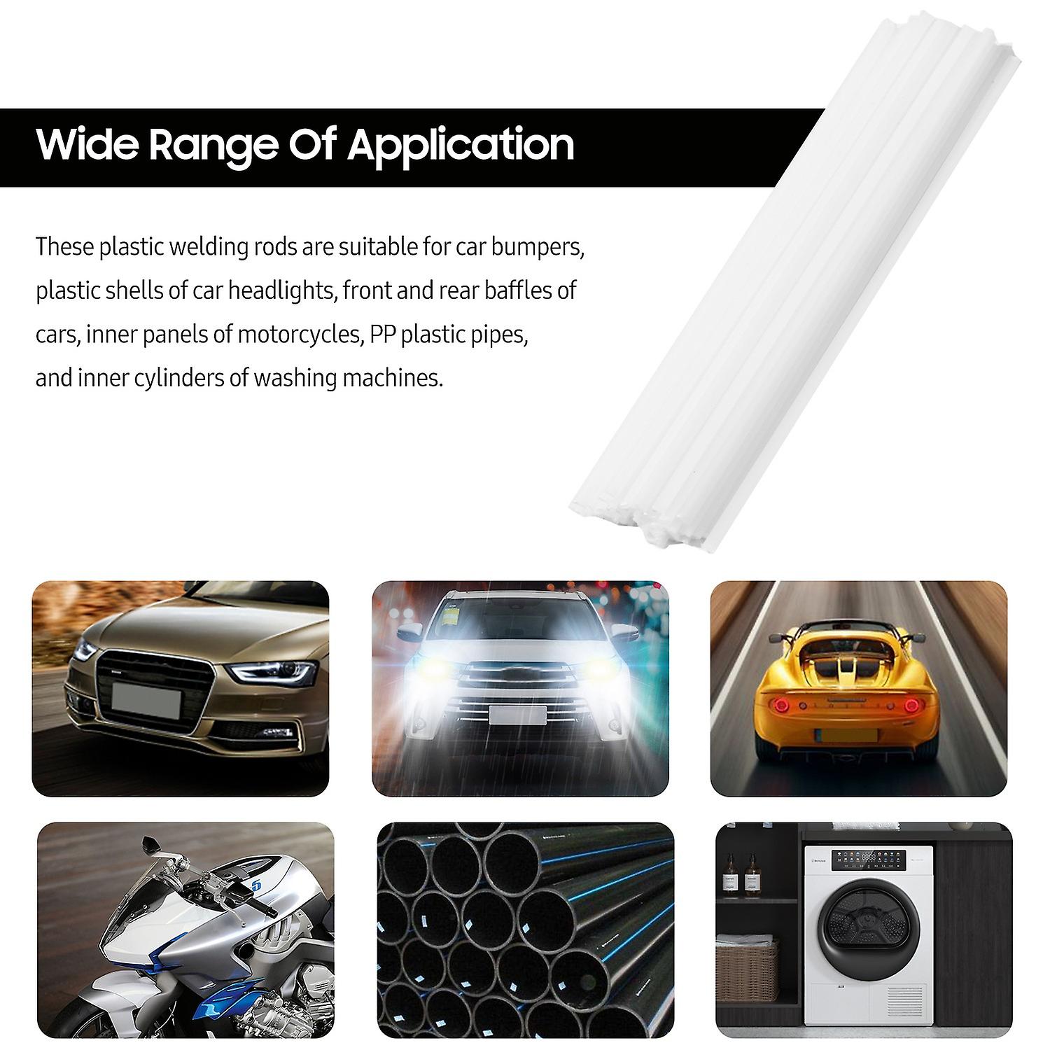 50 PCS PP Plastic Welding Rods Low Density Polypropylene Flat Rods for ...