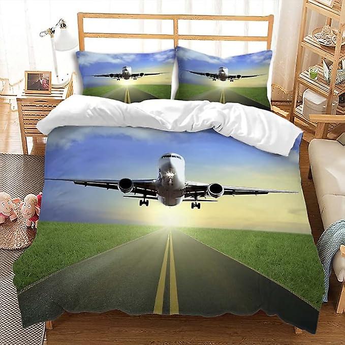 Aircraft Duvet Cover Sets Sunset Aircraft Bedding Set Runway Aircraft ...