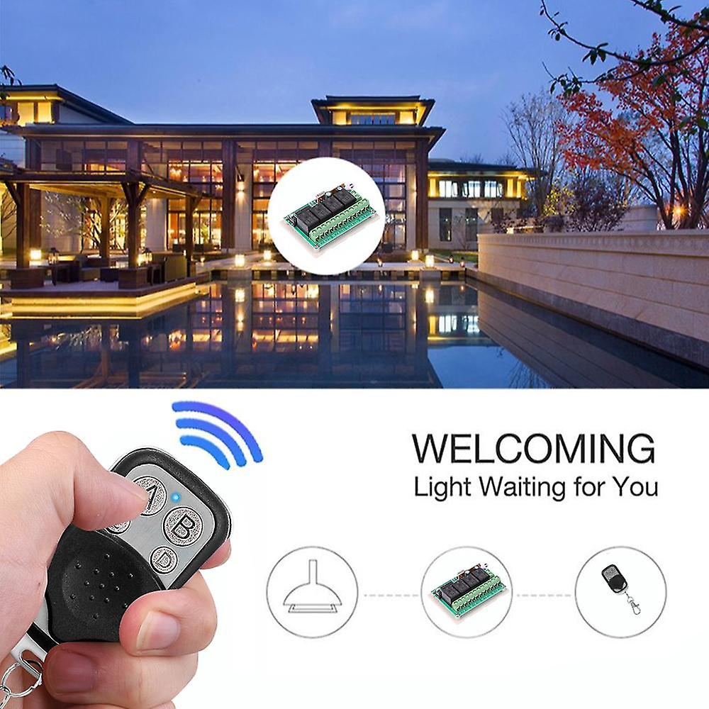 Smart 433Mhz Cloning Remote Control Learning 4 Button Wireless RF Transmitter Code Copy Remote ...