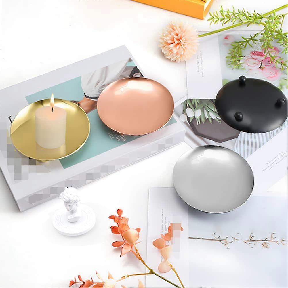 4 Pieces Candlestick Plates Pedestal Candle Stand Decorative Iron ...