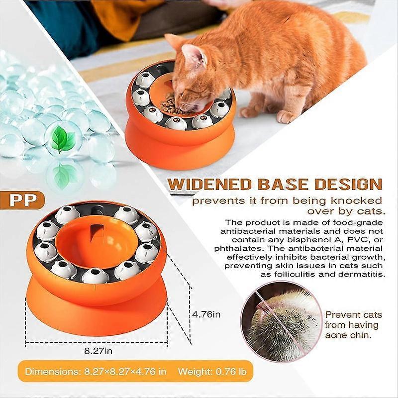 Cat Slow Feeder, Rotating Puppy Food Dispenser with Funnel, Interactive ...