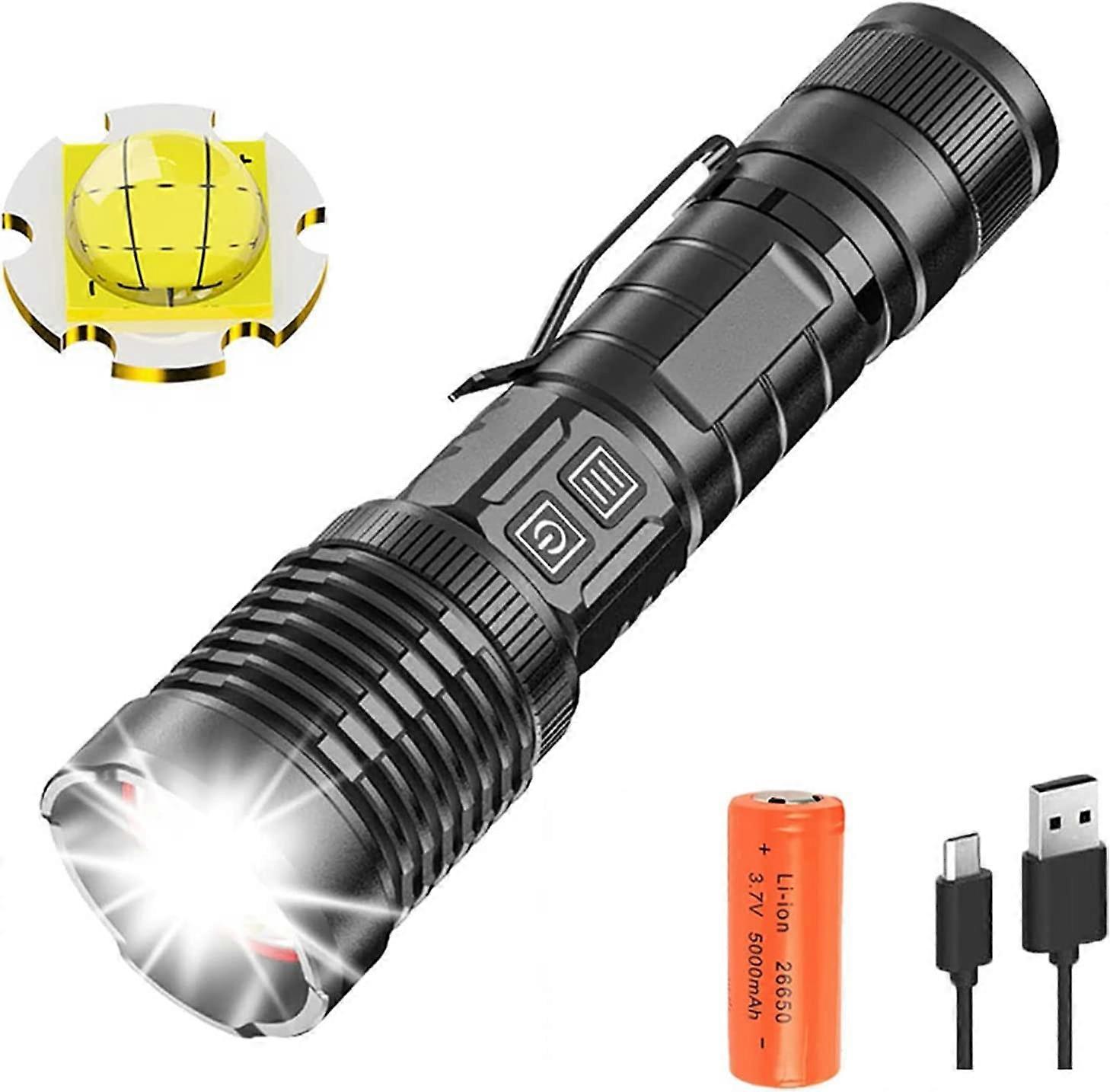 Xhp99 Led Torch Lamp 20,000 Super Luminous Tactical Lumens 5 Waterproof ...