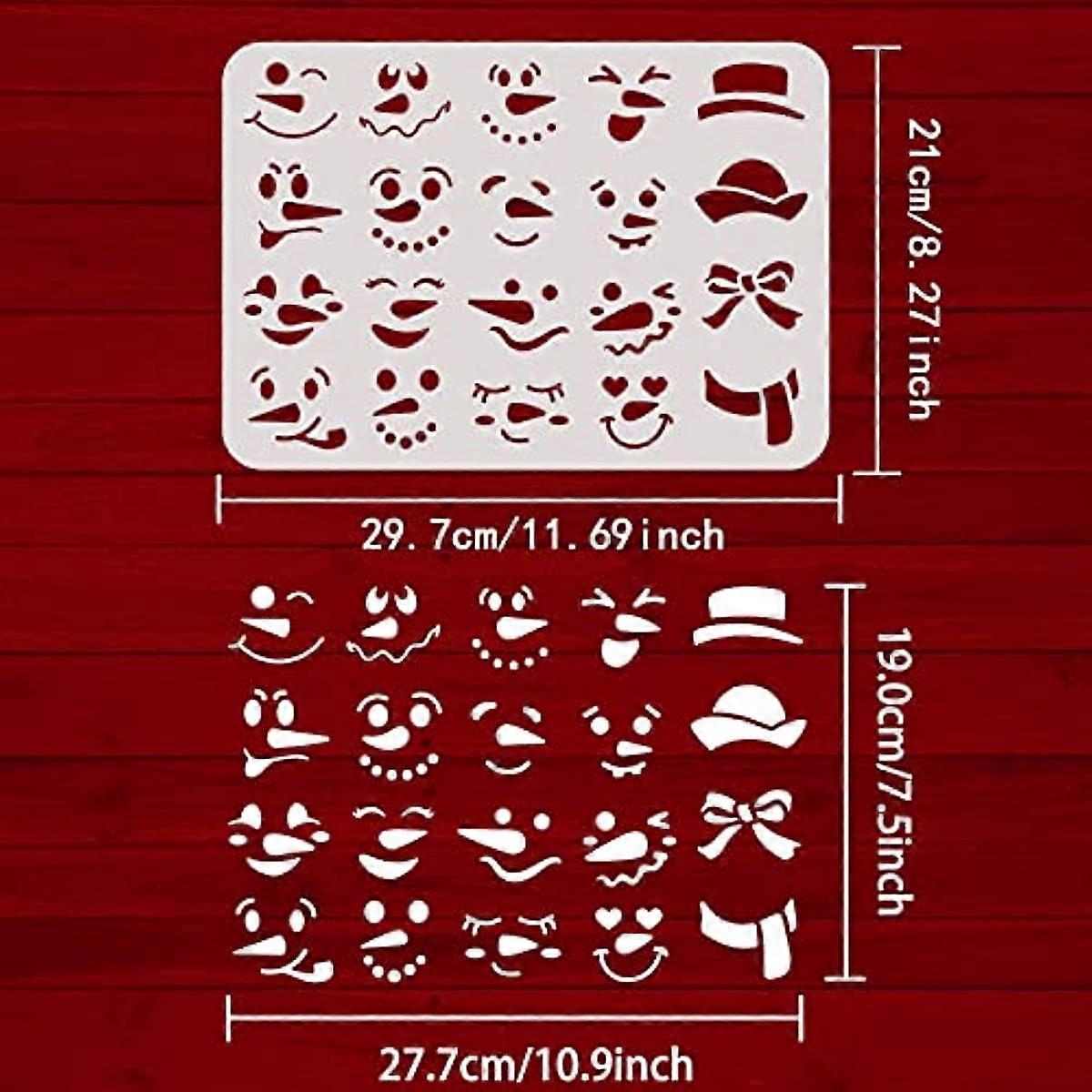Snowman Face Stencil Snowman Stencil Plastic Snowman Smile Face Hat Bow ...