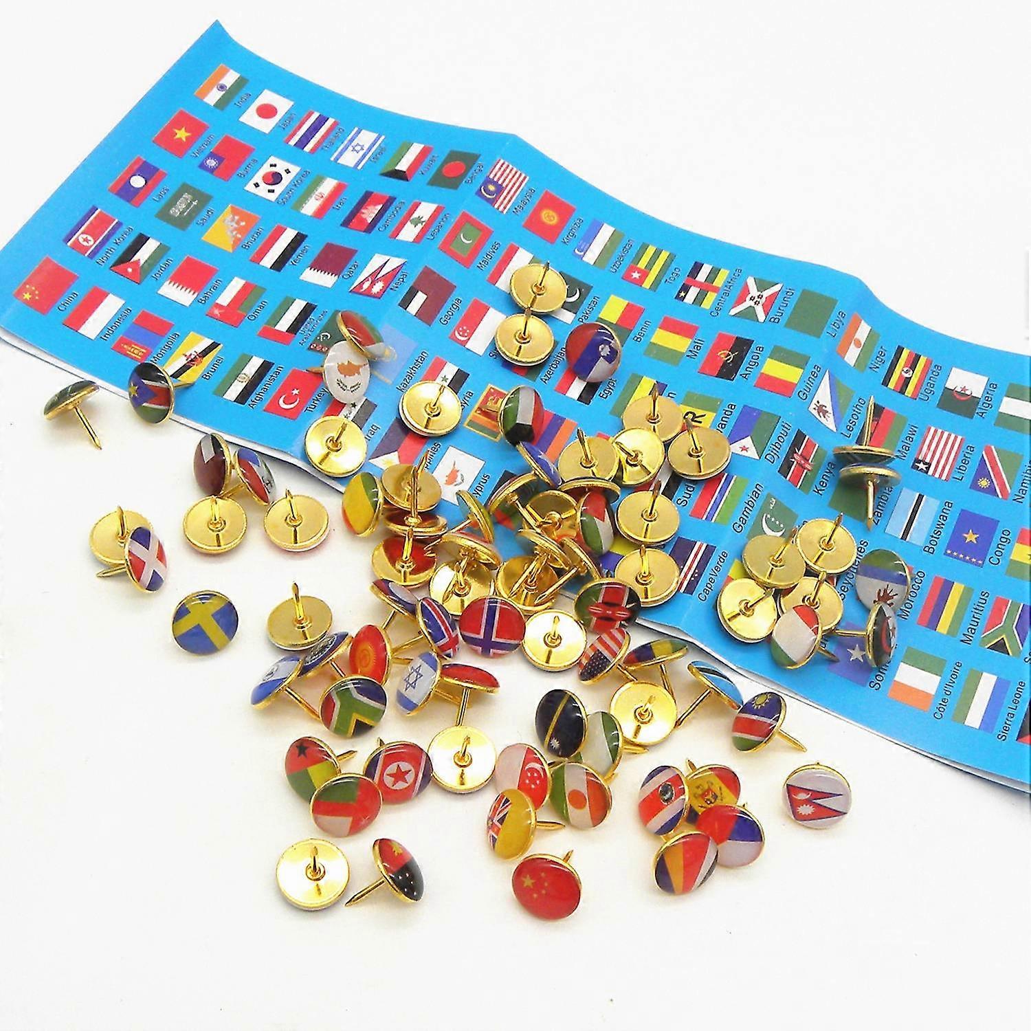 Push Pins National Flag Thumb Tacks Country Map Push Pins for Bulletin ...