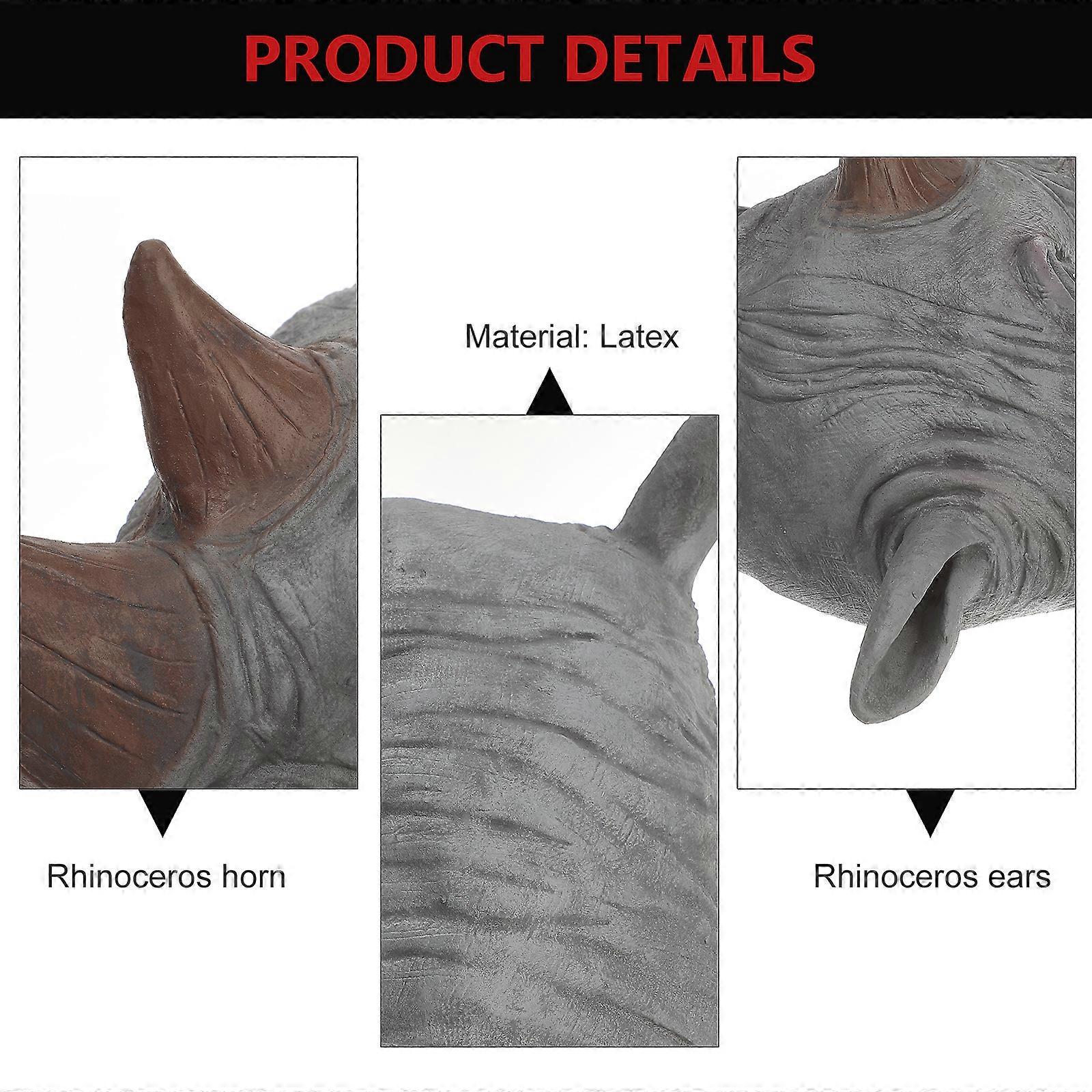 Halloween Horrifying Rhino Headwear Cosplay Apparel Accessories Prank ...