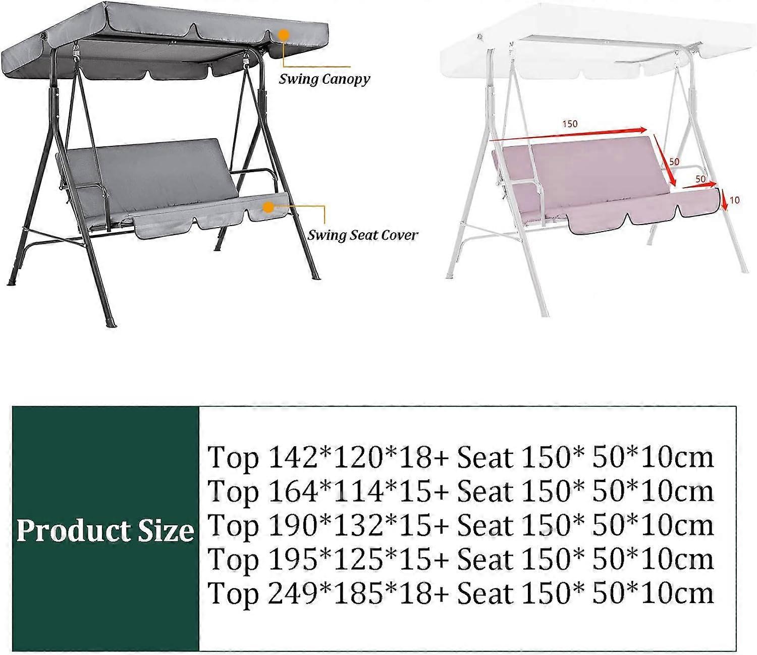Hollywood Swing Replacement Roof Sun Canopy with Replacement Seat ...