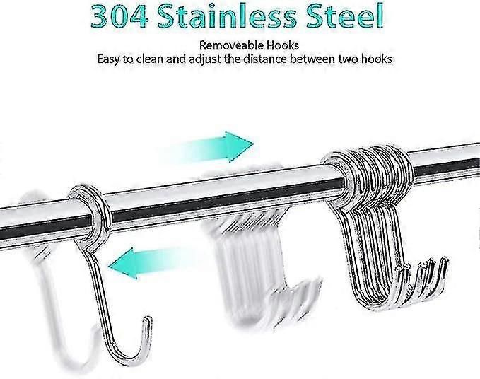 Kitchen Utensil Holder, Stainless Steel Utensil Hanging Rack, Wall ...