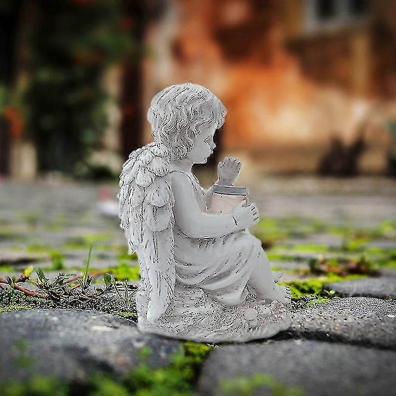 Garden Ornaments Solar Angel Decorations Statues -boys Guardian Angel ...