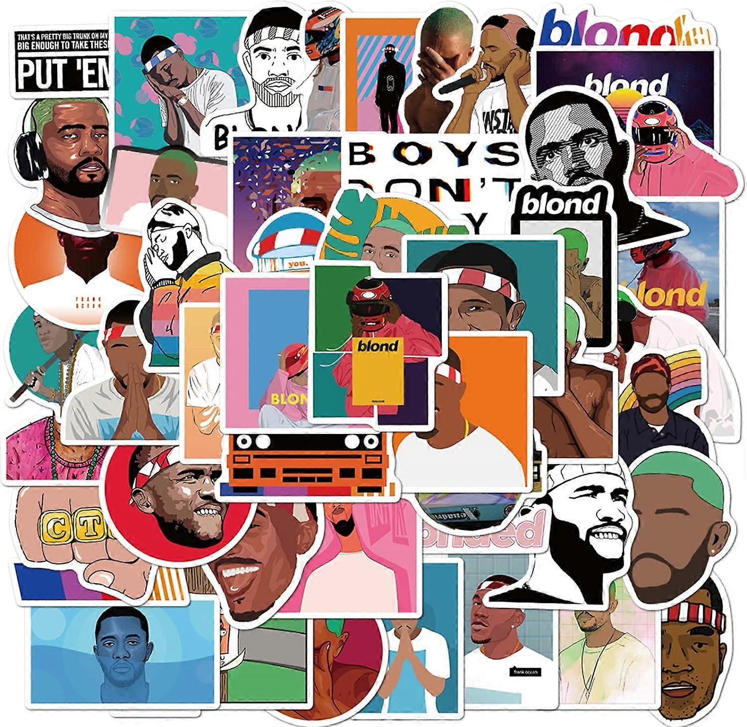 50 Pcs Frank Ocean Stickers,American Hip hop Singer Stickers Waterproof ...