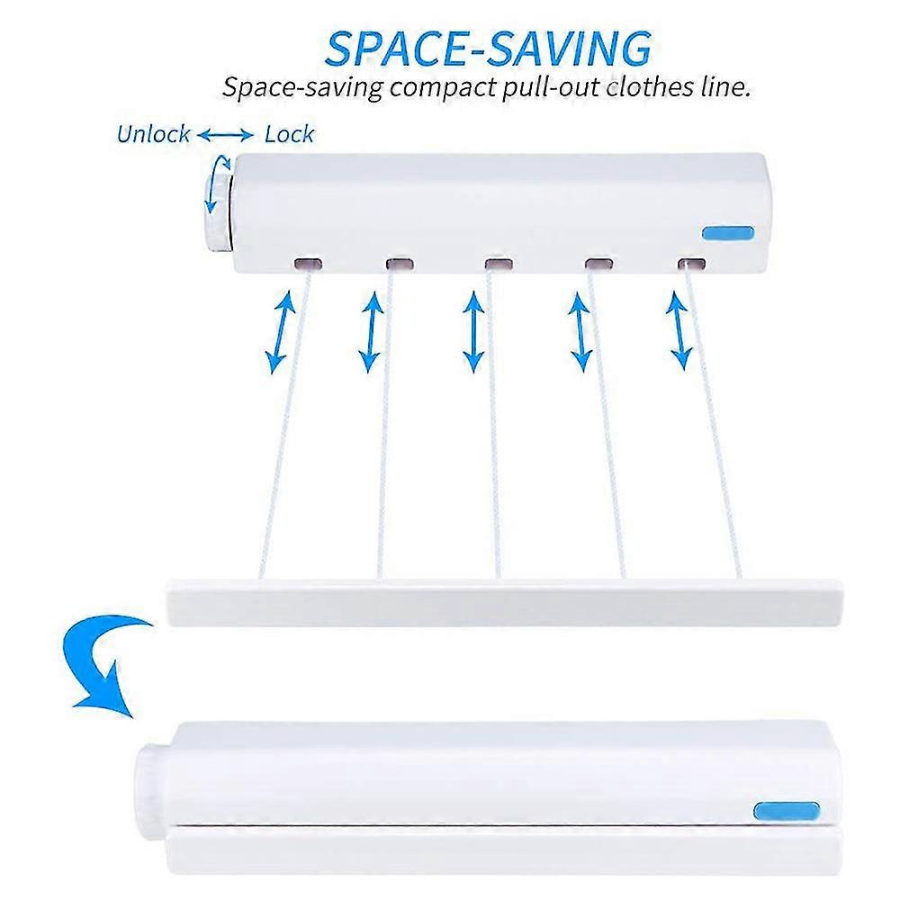 Extendable Clothes Line 4 Lines For Indoor Use Automatic Wall Mounting ...