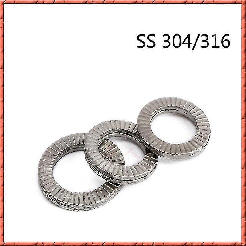 2-50pcs Din25201 Stainless Steel Nl3-nl52/4-24sp 3/8 Two Fold Self Locking Nord Lock Combination ...